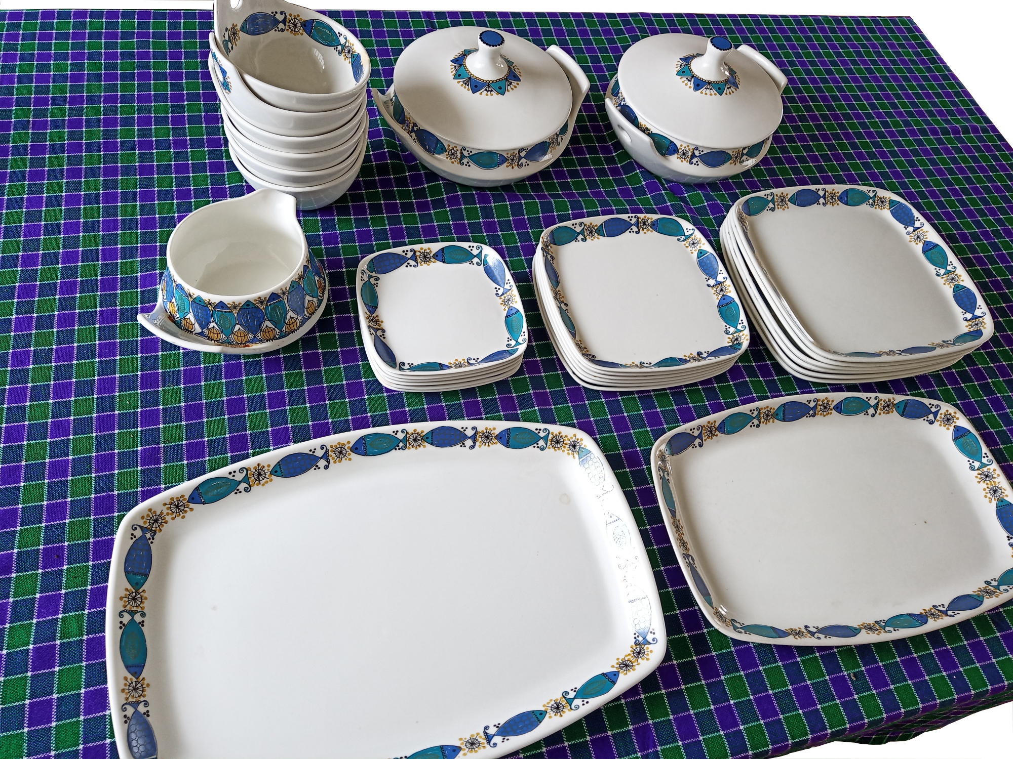 RARE VINTAGE MID CENTURY NORWEGIAN FIGGJO AS 29-PC DINNER SERVICE ...